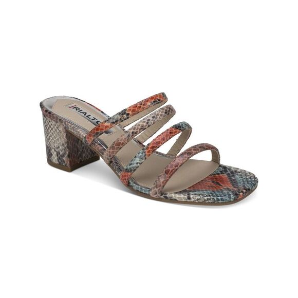 Rialto | Shoes | Rialto Womens Aqua Snake Print Sabah Toe Block Heel ...